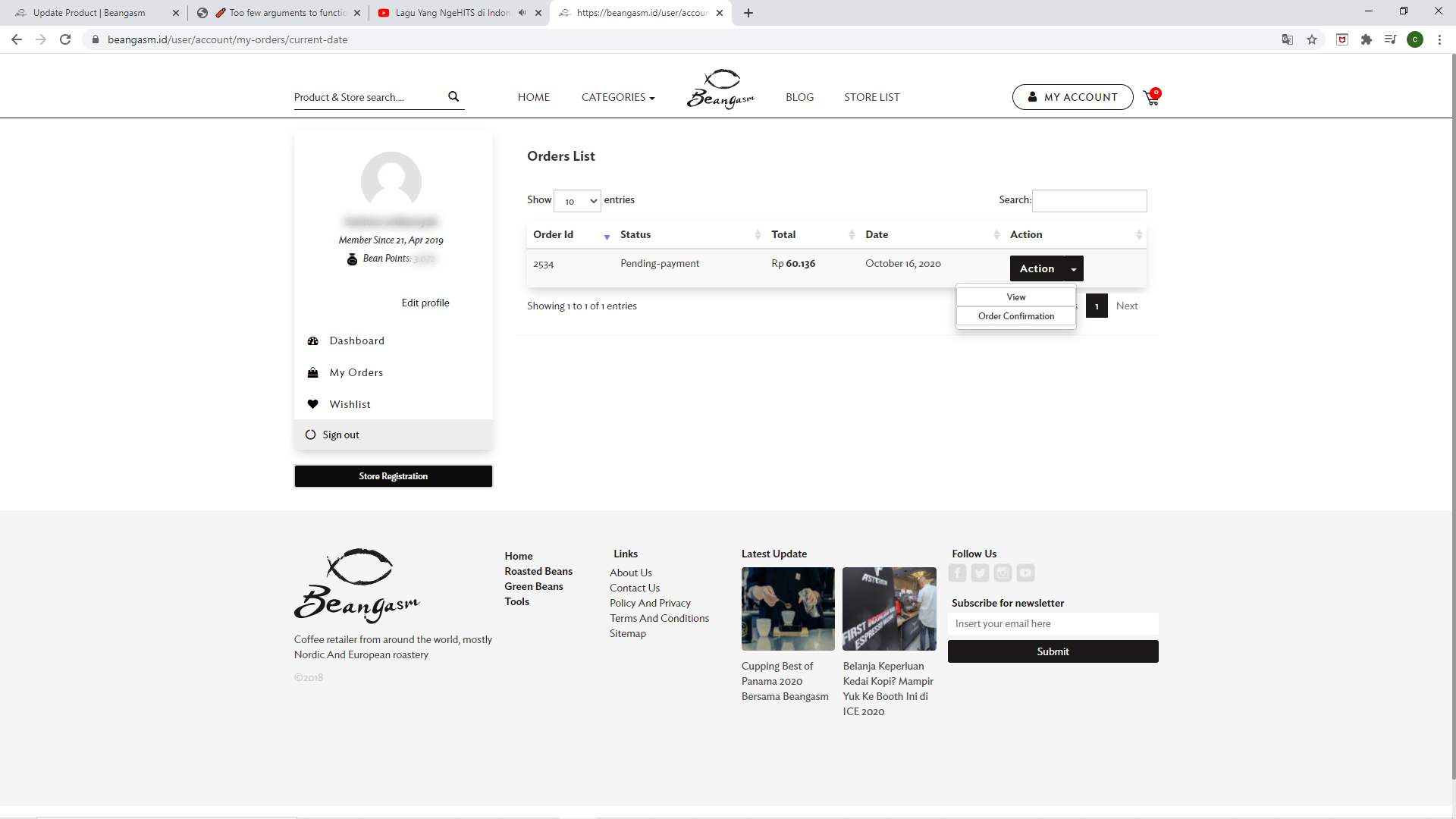 Beangasm | Privacy and Policy